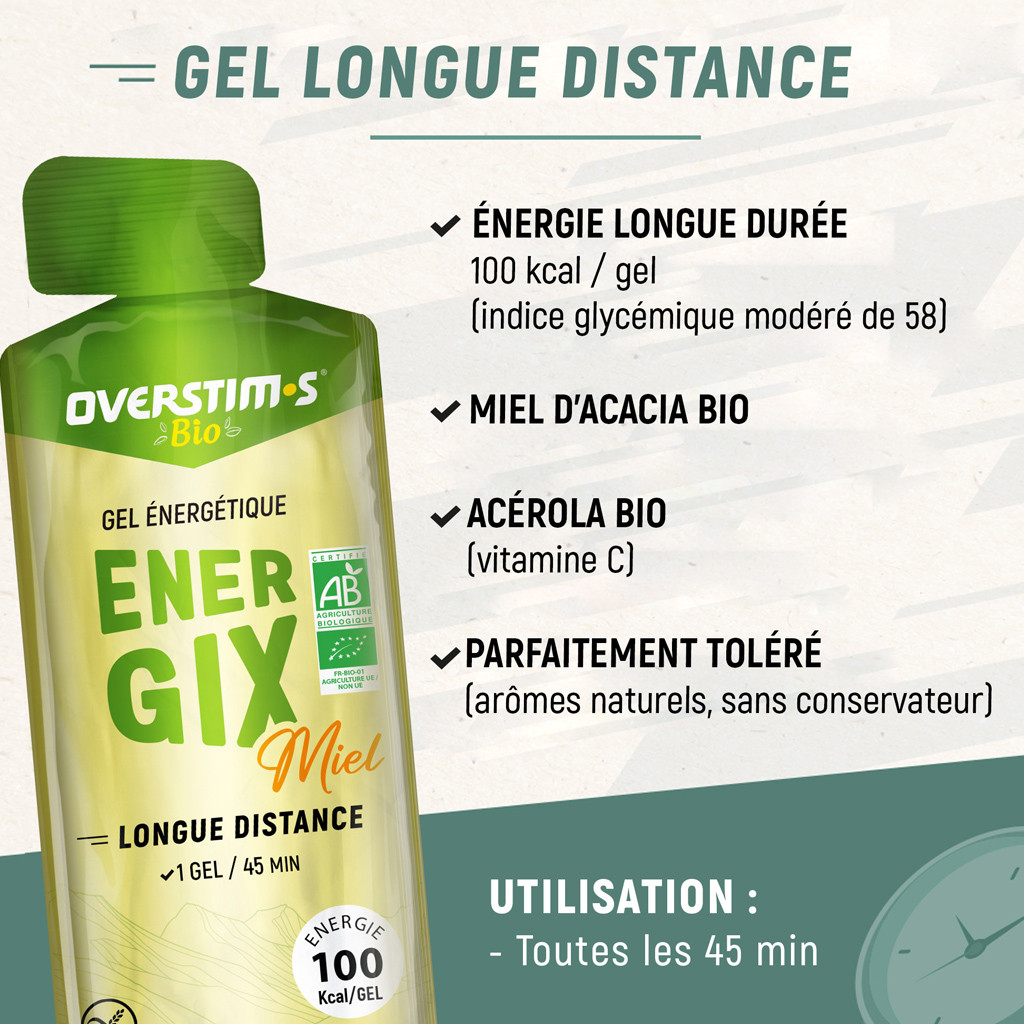 Gel énergétique Overstim.s Energix Miel Bio Liquide sachet