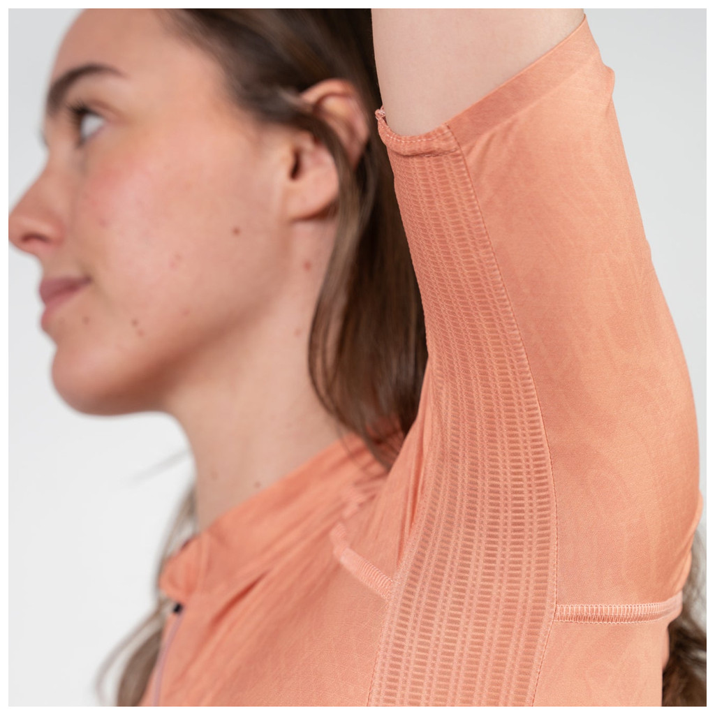 Maillot vélo manches courtes femme Wilma Jane Gris Rose Orange