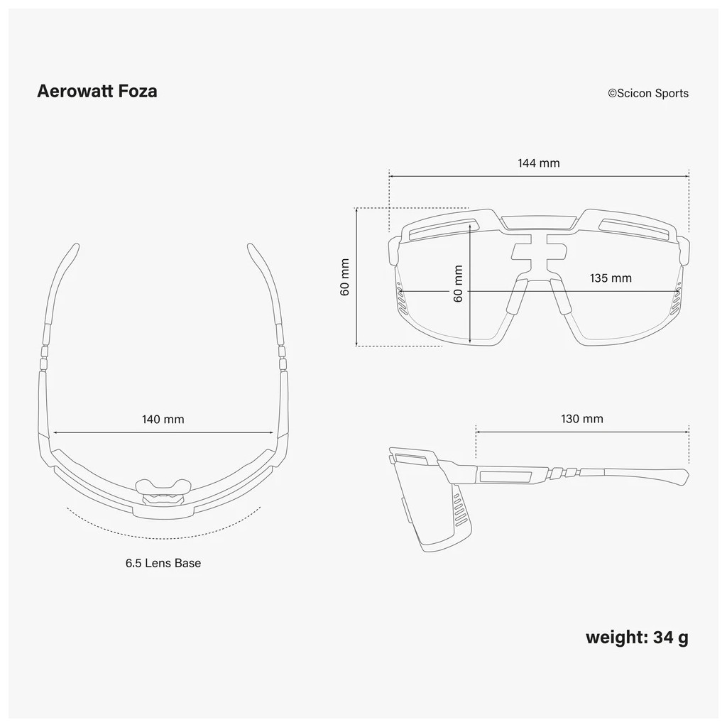 Monoblock Frame Fietsbril AI Design Scicon Aeroscope Crystal Multibril ...